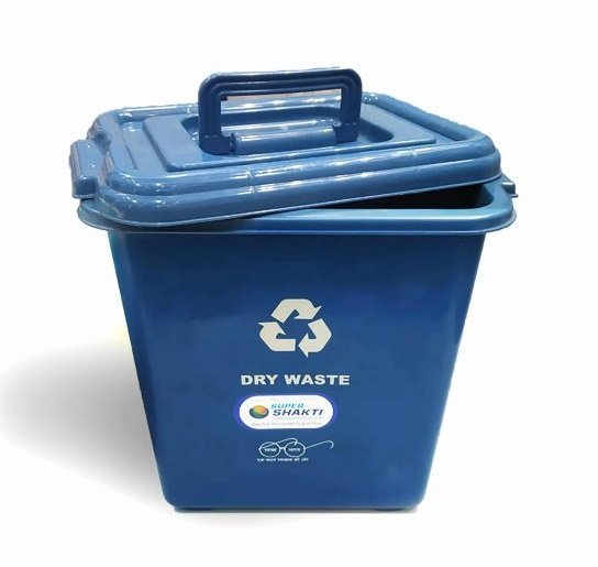 Super Shakti Medium Size Lid Garbage Waste Dustbin 10 litres (Blue ...